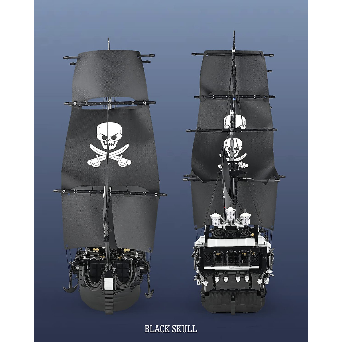 Nifeliz Black Skull Pirates Ship Building Blocks Kits, Model Set and Assembly Toy for Teens and Adult, Makes a Great Gift for People who Like Creative Play and Adventures, New 2023 (3423Pcs)