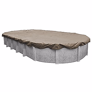 Pool Mate 571218-4 Sandstone Winter Pool Cover for Oval Above Ground Swimming Pools, 12 x 18-ft. Oval Pool