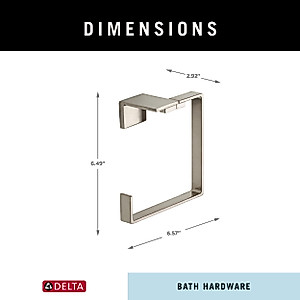 Delta 77746-SS Vero Wall Mount Square Open Towel Ring Bath Hardware Accessory in Stainless Steel