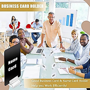 Table Number Place Card Playing Card Holders 60 Pack, Clear Acrylic Business Card Holder Stand for Display Paper Game Piece Pictures Clip Price Board Photos Memos Menus Labels Stand Party, 0.75in