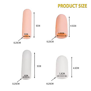 Gel Finger Protectors Finger Caps Silicone Fingertips Protection - Finger Cots Great for Hands Cracking, Eczema Skin,Finger Cracking and Other Finger Pain Relief (20pcs) (Apricot)