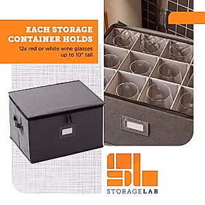 storageLAB Stemware Storage Cases (5 Piece Hard Shell Set for China Storage)