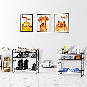 SUFAUY 2-Tier Shoe Rack, Stackable Shoe Shelf Storage Organizer for Entryway Closet, Extra Large Capacity, Wire Grid, Bronze