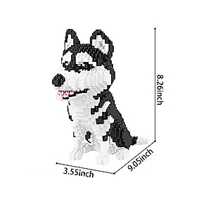Uvini Building Blocks, 1900 Pieces, Bricks Husky, Dog Animal Toy, Interlocking Toy Building Blocks, for Kids & Teens, Non Toxic, Creative Thinking, 8.26x3.55x9.05 inches