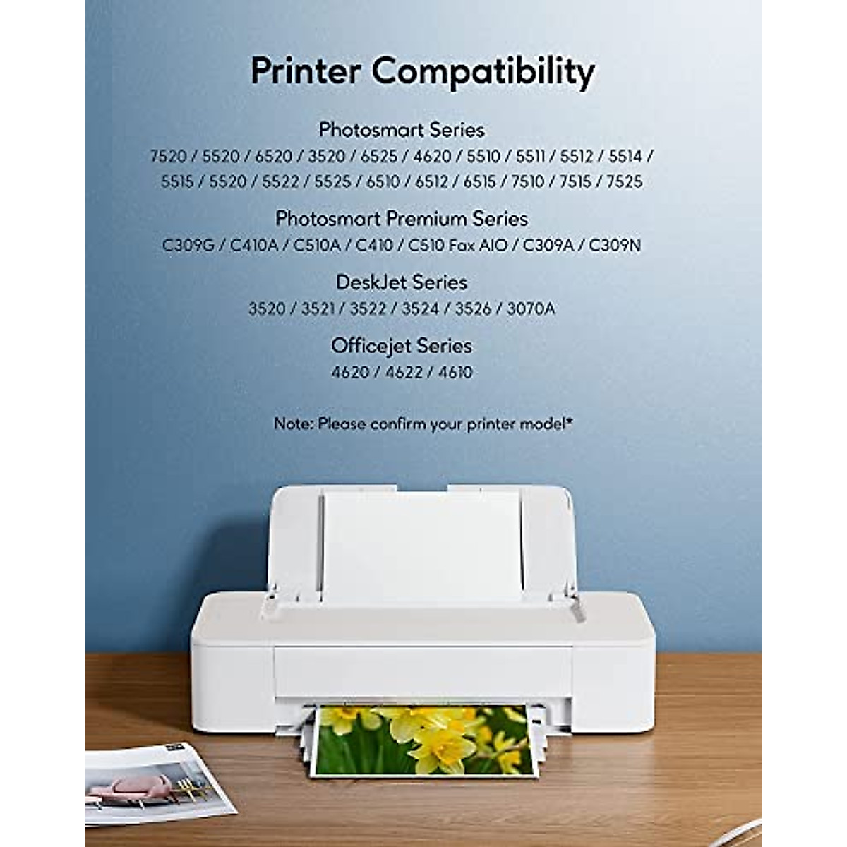 564XL 5 Ink Cartridges Conbo Pack Compatible for HP 564 XL Ink to Work with Photosmart 7520 6525 6520 3520 5520 DeskJet 3520 3522 Officejet 4620 Printers (B, C, M, Y, Photo Black)