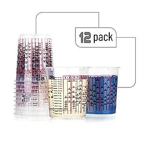 Bates- Paint Mixing Cup,16 oz ,12 Cups, Resin Mixing Cups, Mixing Cups for Epoxy Resin, Epoxy Mixing Cup, Paint Measuring Cups, Plastic Mixing Cups, Epoxy Mixing Containers