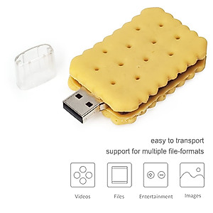 64GB USB Flash Drive Cookie-Shaped, BorlterClamp Novelty USB Drive Thumb Drive Memory Stick for External Data Storage