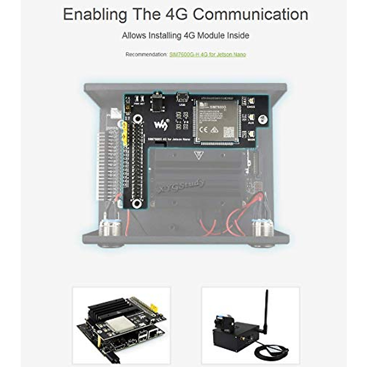 XYGStudy Jetson Nano 2GB Metal Case (E) with Camera Holder and Invisible Cooling Fan Design Specialized for Jetson Nano 2GB Developer Kit Only