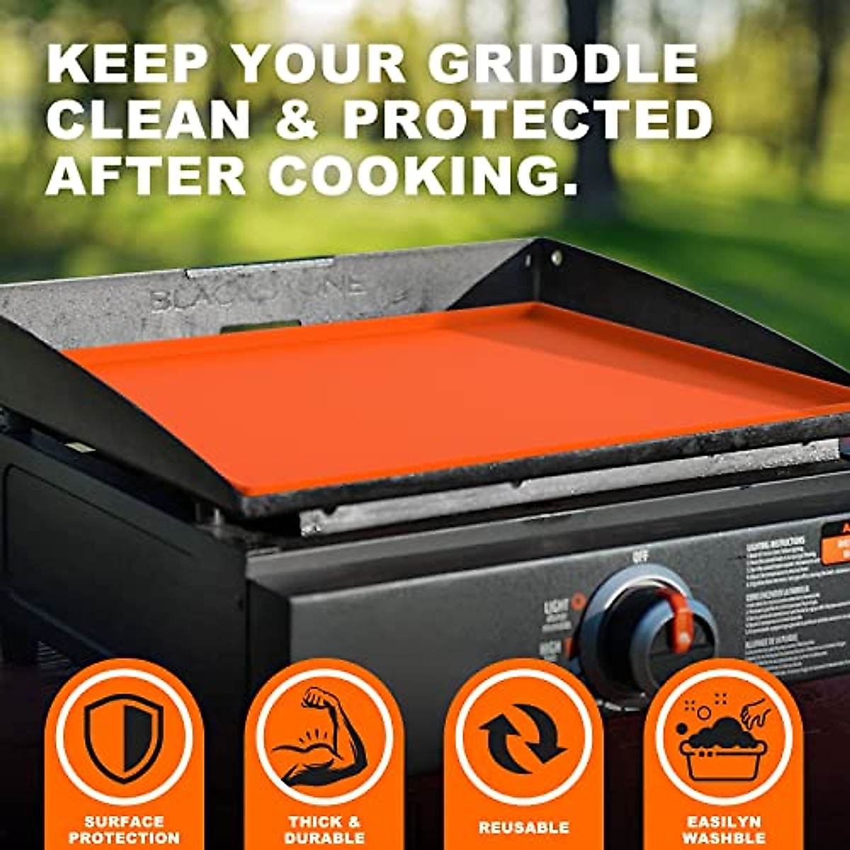 for Blackstone 28 Inch Griddle Mat Buddy, Silicone Grill Mat Protective Cover Accessories for Blackstone Griddle, Heavy Duty Food Grade Protector