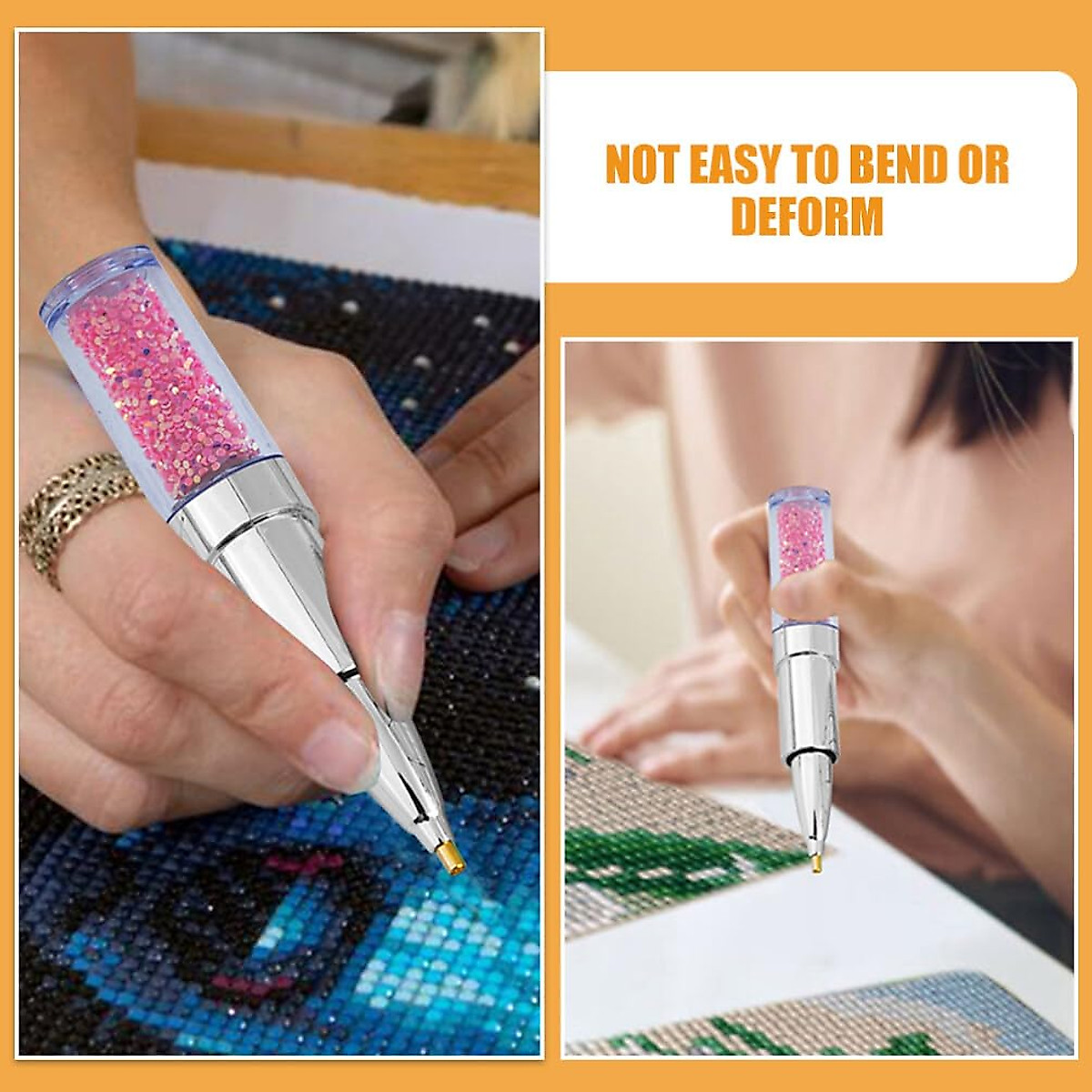 SEWACC 2pcs Diamond Embroidery Pen Rhinestone Picker Tool Diamond Dotting Pen Nail Pen for Diamond Rhinestone Painting Tool