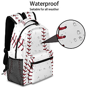 Baseball Ball Print Pattern Large Backpack Rucksack Book Bag 16x11.4x6.9 Inches Travel Hiking School Bag for Adult Boys Girls