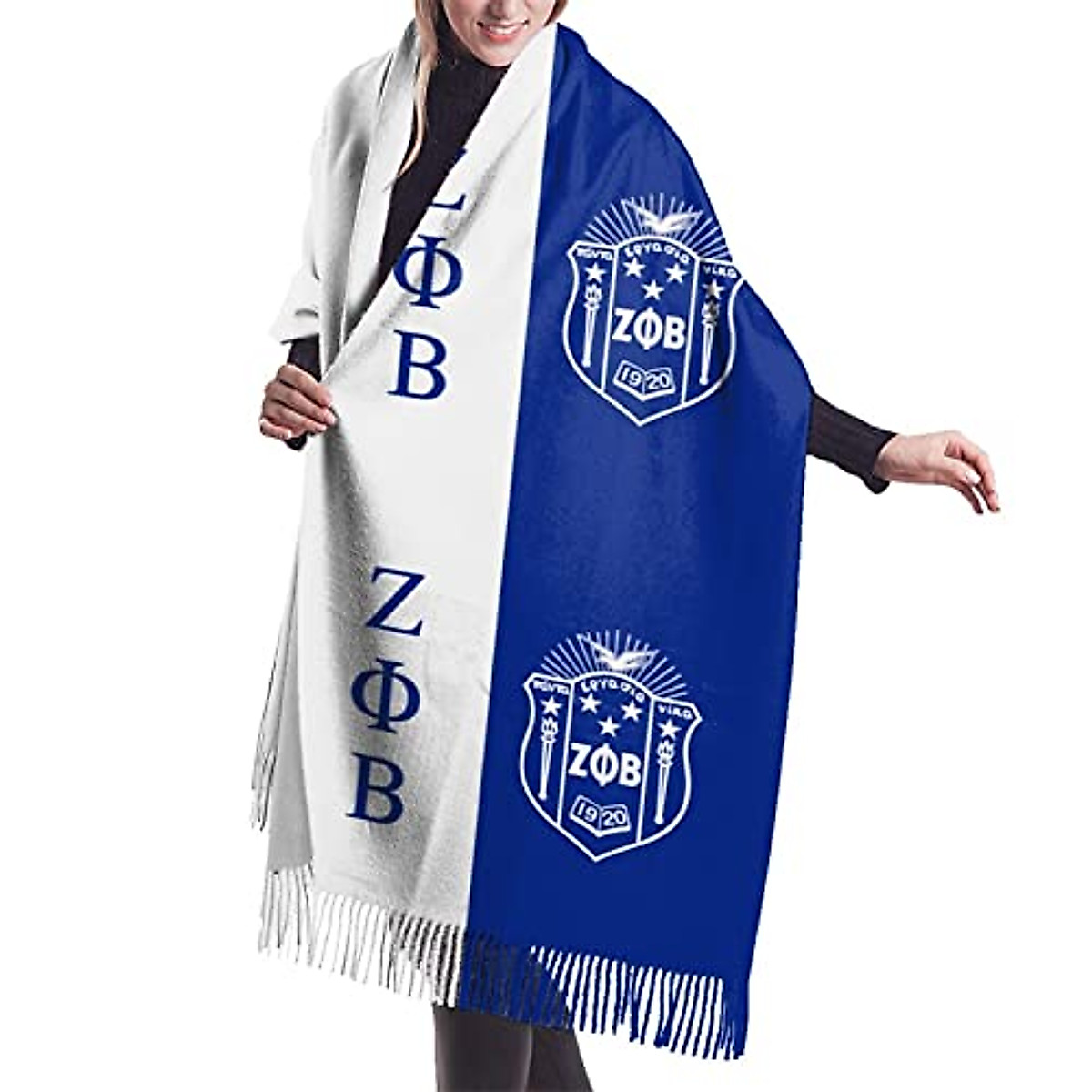 Ze-ta P-hi Be-ta Scarf Sorority Gifts Super Soft Long Large Warm With Tassel Spring Season Sorority Paraphernalia Gifts