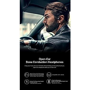 RISTARWH Wireless Bone Conduction Headphones, Open Ear Sports Bluetooth Headset with Mic, IPX5 Waterproof Earbuds Up to 8 Hours Playtime for Running Cycling Workouts (Blue)