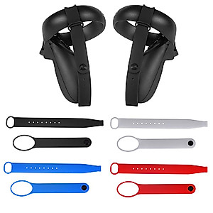 HIJIAO Design silicone Knuckle Strap for Oculus Quest/Oculus Rift S Touch Controller Grip Accessories (1 Pair) (black)