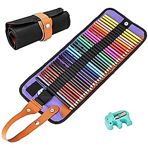 BicycleStore 36 Colored Pencils Set, Professional Wooden Color Pencils Drawing Kit Art Coloring Pencil Sets with Canvas Bag Sharpeners for Kids, Adults, Sketch, Arts, Coloring Books