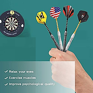 Rose Kuli Steel Tip Darts Steel Tip Set Professional Darts, 22 Grams Metal Tipped Darts with Aluminum Shafts and Brass Barrels, Extra Dart Flights, Dart Case