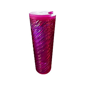 Starbucks 2022 Holiday Candy Cane Swirl Acrylic Tumbler 16oz Grande (Pink)