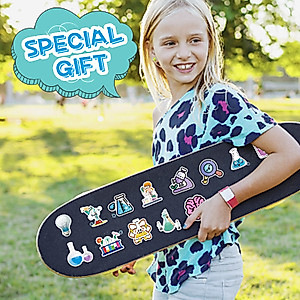 JYDanySoo Science Vinyl Stickers, 100 Pcs Waterproof Decals for Kids, Water Bottle, Laptop, Skateboard Stickers, Colorful Lab Designs