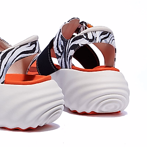 UIN Women's Summer Chunky Platform Wedges Sandals Comfortable Art Travel Shoes Sitges Ⅰ The Wild Stripes (8)