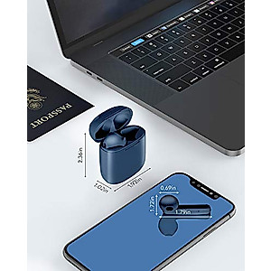 BEBEN True Wireless Earbuds, Waterproof Bluetooth Earbuds, 35Hrs Cyclic Playtime Headphones with Charging Case and mic for iPhone Android, in-Ear Stereo Earphones Headset for Sport Blue