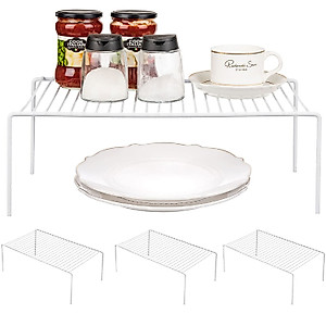 ARCCI Kitchen Cabinet Shelf Organizer Set of 4, Medium (13 x 9.4 inch) Rustproof Metal Wire Pantry Storage Shelves, Dish Plate Racks for Cabinets, Freezer, Counter, Cupboard Organizers and Storage