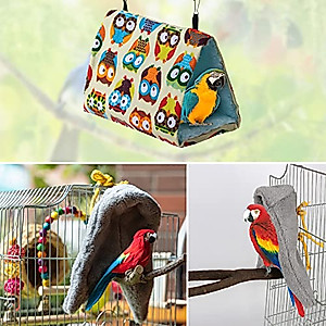 Bird Perches Parakeet Cage Accessories - Natural Wooden Parrot Stand Branch Budgie Bath Mirror Hammock Winter Warm Hanging Nest Hut Cockatiel Water Feeder Dispenser
