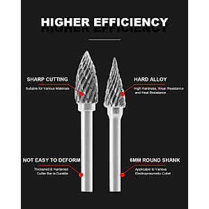 AKCIAON Carbide Burr Set 20PC Rotary Grinder Burr Bits,1/8" Shank Die Grinder Bits,Professional Tungsten Double Cutting Burrs Compatible with Dremel Carbide Bits for Metal Carving Grinding Engraving…