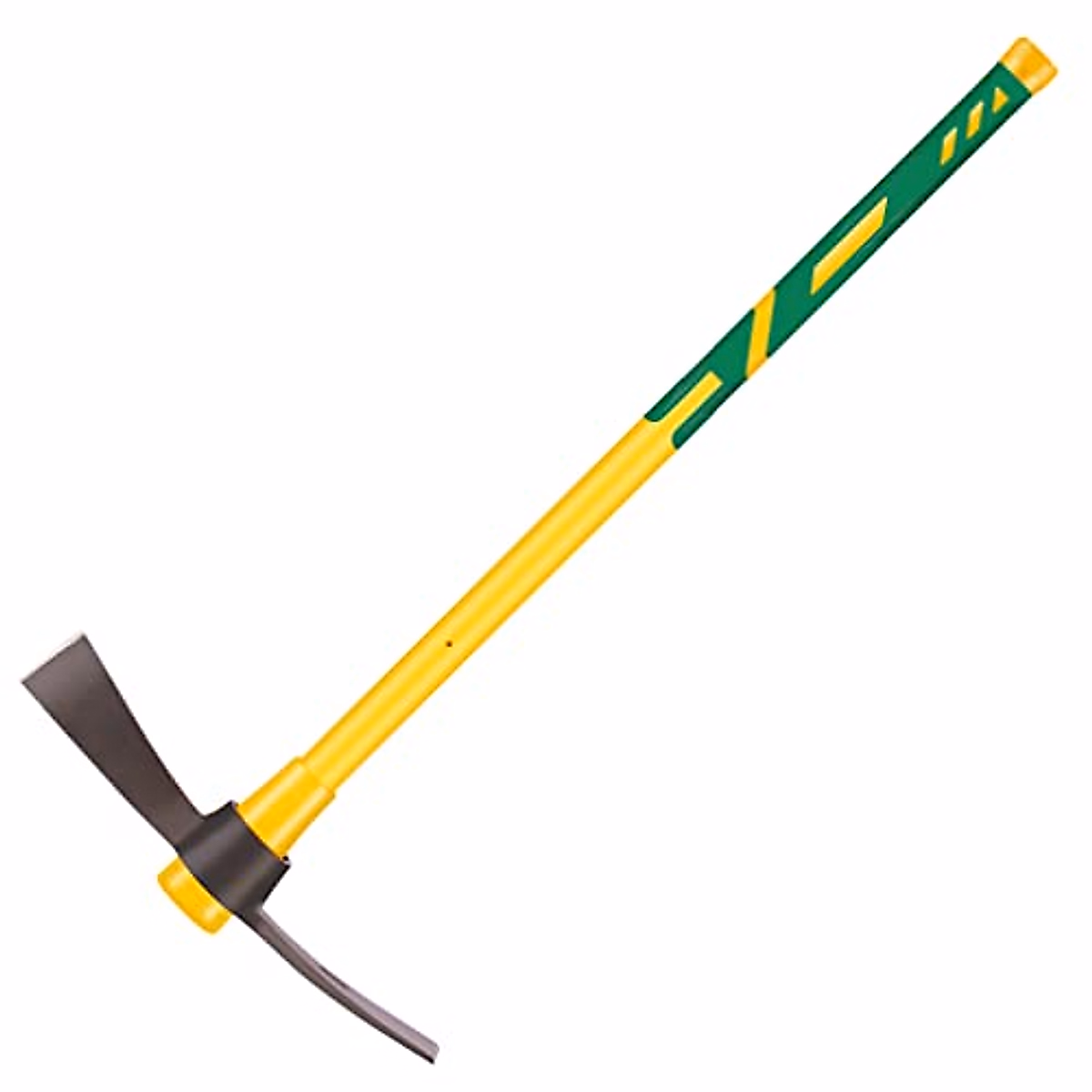 glorousamc Cutter Mattock, 36" Heavy Duty Pick Axe with Forged Heat Treated Steel Blades Hoe for Weeding, Prying and Chopping, Digging Tool with Fiberglass Handle (36.3inch, Yellow)