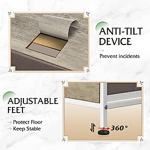 WLIVE Dresser for Bedroom with 5 Drawers, Wide Chest of Drawers, Fabric Dresser, Storage Organizer Unit with Fabric Bins for Closet, Living Room, Hallway, Greige Oak