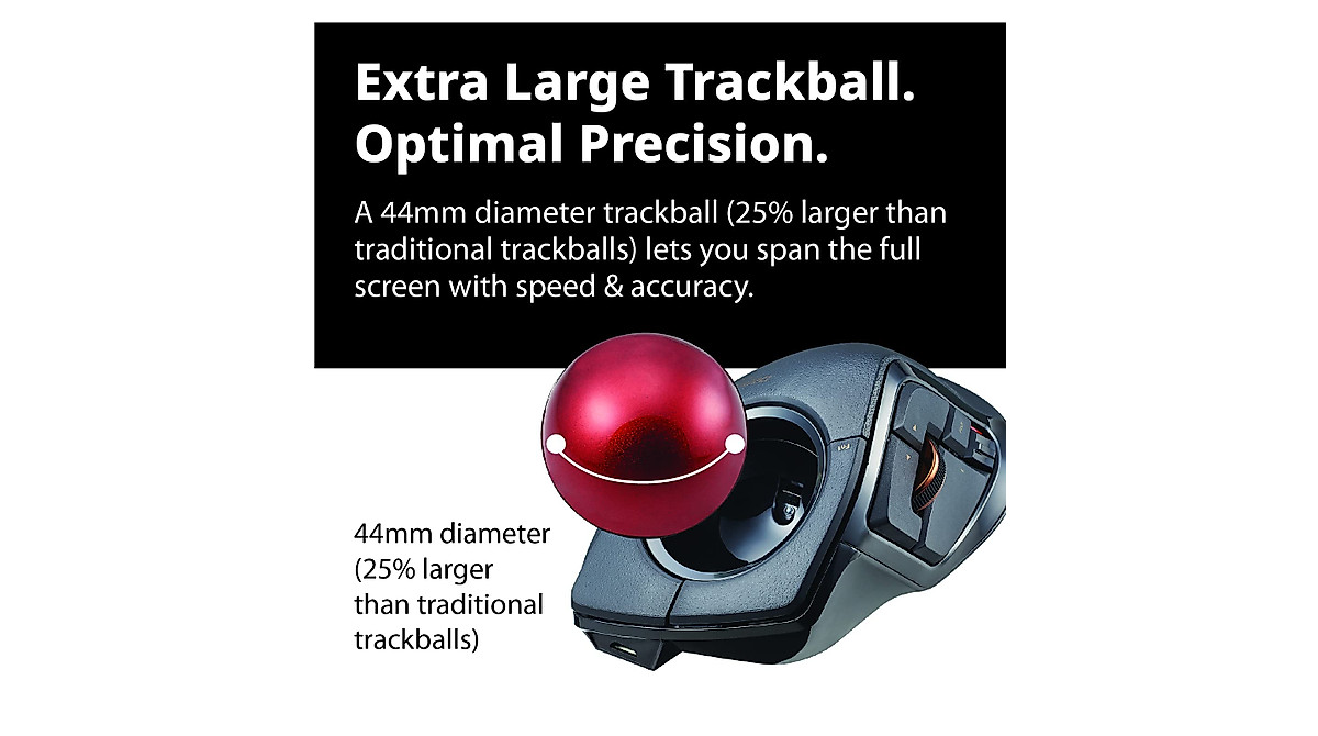 ELECOM Finger Operated Trackball Set DEFT PRO for Precise Control