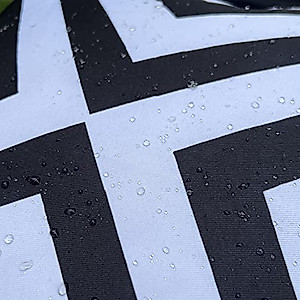 Hckot 2 Pack Decorative Outdoor Waterproof Pillow Covers Black and White Geometric Garden Cushion Sham Throw Pillowcase for Patio Tent Couch 18x18 Inch, Black A