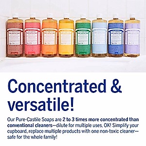 Dr. Bronner's - Pure-Castile Liquid Soap (Citrus, 16 ounce) - Made with Organic Oils, 18-in-1 Uses: Face, Body, Hair, Laundry, Pets and Dishes, Concentrated, Vegan, Non-GMO