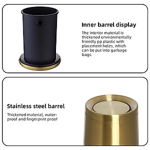 YOJIA 8L / 2.1Gal Gold Brushed Stainless Steel Trash Can with Swing Cover,Gold Bathroom Trash can ，Decorative Garbage Can for Bathroom, Living Room, BedroomOffice, Hotel, RV (32A gold-8L)