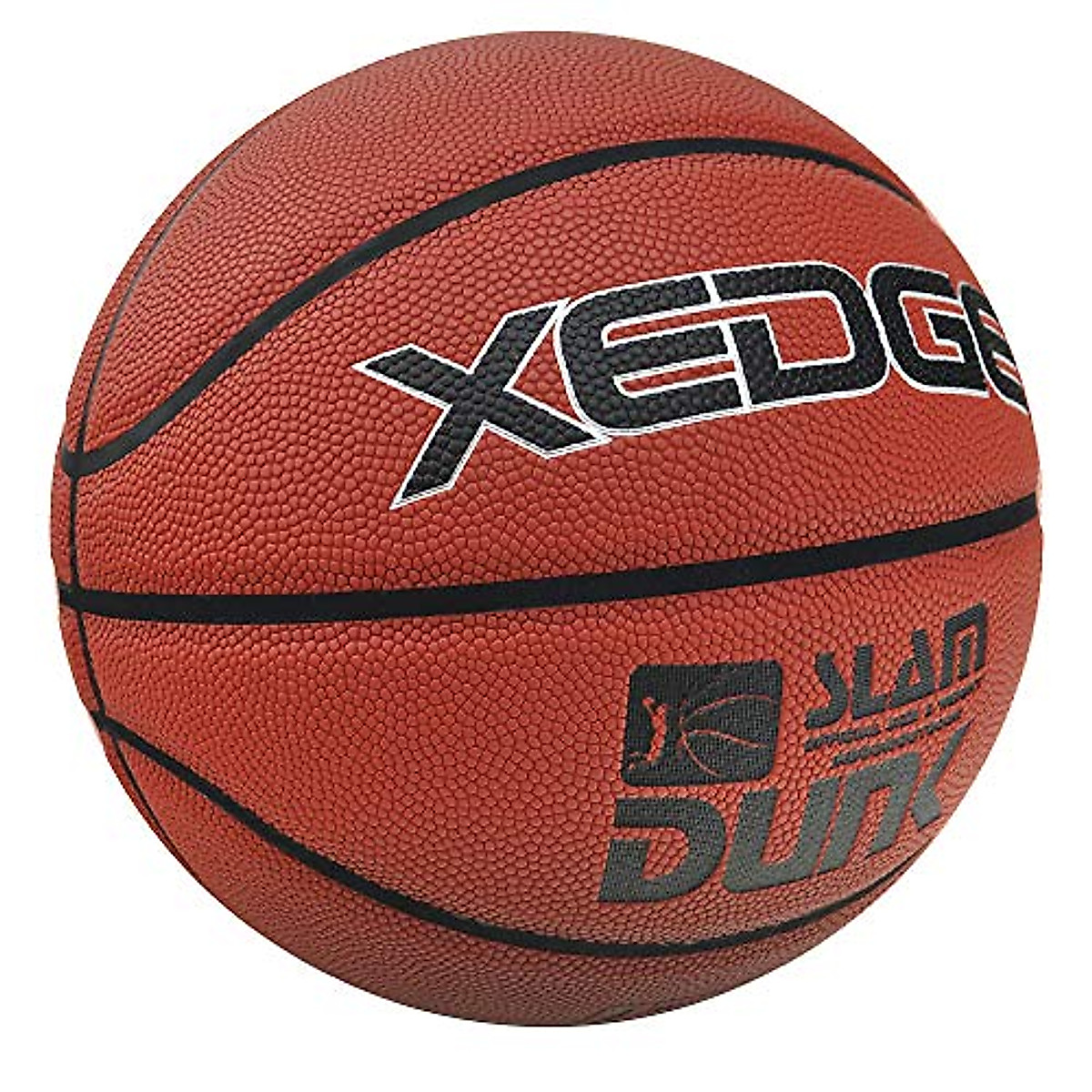 XEDGE Basketball Size 5/6/7 Composite Leather Street Basketball Indoor Outdoor Game Ball with Needle,Pump and Carry Bag (red, Size 7)