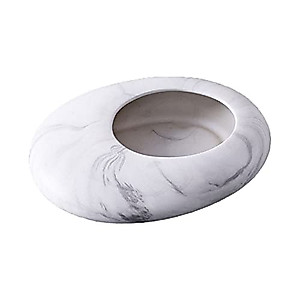 HANABASS Decorative Planters Vase Pebble Oval Desktop Container Home Pot Ceramic Ikebana Balcony Mini Indoor Flower Center Modern Holder Bonsai Outdoor Cactus for Style and Plant Garden