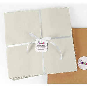 Soimoi Solid White Precut 10 inch Cotton Fabric Quilting Squares Charm Pack DIY Patchwork Sewing Craft