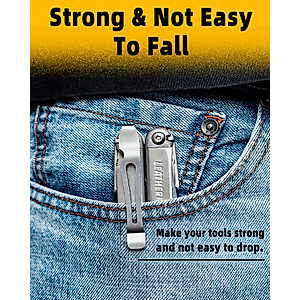 Quick-Release Pocket Clip/Upgrade designed standards stainless steel surge accessories，for Charge AL, Charge ALX, Charge Ti, Charge TTi, Quick Release Multi-Tool Pocket（2 pack）