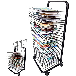 Art Drying Rack for Classroom Drying Rack，Art Drying Rack for Art Metal Wire Work Display Rack, Art Carts with Wheels for Classroom Art Studios and Home Use. Drying & Print Racks ( Size : 25 Layers )