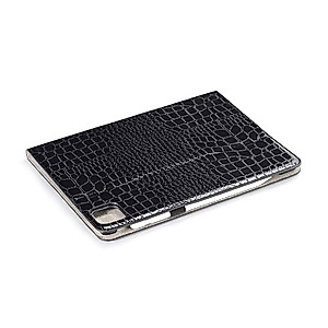 iPad Pro-6/5/4/3 (11'') Case for Women, iPad Air-6th (11'') Air-5th Air-4th (10.9'') Case, DMaos Crocodile Synthetic Leather Folio Smart Cover with Card Pencil Holder, Auto Sleep Wake - Black