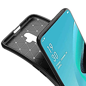 LUSHENG Case for Oppo Reno 2 Z, High-End Business Phone Case Shockproof 3D Feel Compatible with Oppo Reno 2 Z - Black