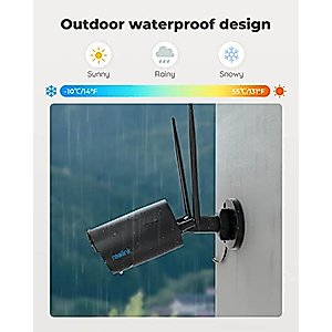 REOLINK Plug-in WiFi Outdoor Security Cameras, 4MP Wired Wi-Fi Camera for Home Security, Smart Person/Vehicle Detection Alert, HD Night Vision, IP66 Waterproof, Works with Google Assistant, RLC-410W