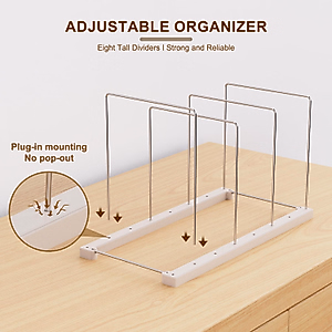 SHILFID Reusable Shopping Bag Organizer, Adjustable Extra Tall Metal Shelf Dividers for 50+Tote, Cloth,Gift,Grocery,Paper Bag Holder and Lunch Bags in Pantries, Cabinets or Closets
