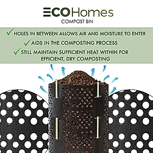 ECOHomes 100 Gallons Expandable Outdoor Compost Bin | Compact & Easy to Setup Garden Compost System - Adjustable Waste Composting Caddy Bin Suitable for Backyard, Lawn & More