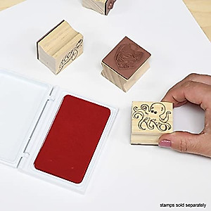 READY 2 LEARN Washable Stamp Pad - Red - Non-Toxic - Fade Resistant - Perfect for Scrapbooks, Posters and Cards