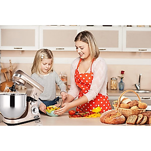 MURENKING Professional Stand Mixer, 6-Qt with Timer, MK37 500W 6-Speed Tilt-Head Food Electric Mixer Kitchen Machine,Plastic (Champagne)