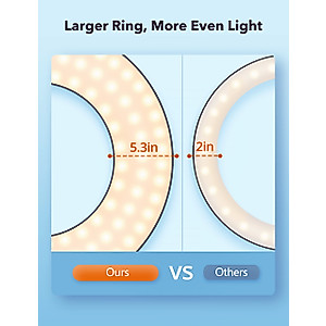 14” Selfie Ring Light with 78” Extendable Tripod and 2 Phone Holders, 5 Color Modes and 10 Brightness Levels, Remote Light Control, Bluetooth Shutter, Adjustable Led Ring Light for Makeup/Video/TikTok