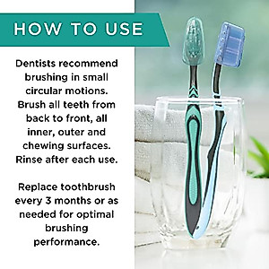 GuruNanda DentalGuru Everyday Soft Toothbrush for Kids & Adults- Designed for Deep Cleaning, Teeth Whitening Travel Toothbrushes with Brush Caps, Multi-Color, 2 Count (Pack of 1)