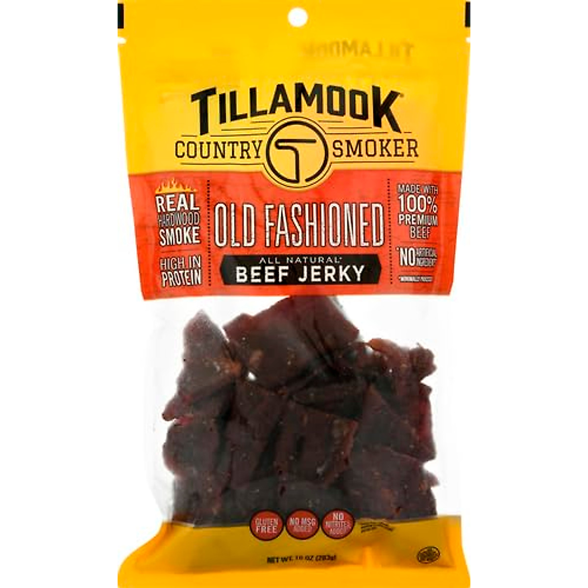 Tillamook Country Smoker Real Hardwood Smoked Beef Jerky, Old Fashioned, 10 Ounce