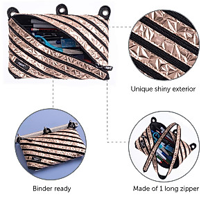 ZIPIT Girls' 3-Ring Pouch, Bronze Crackle, 9.060.785.91 inch (LWH)