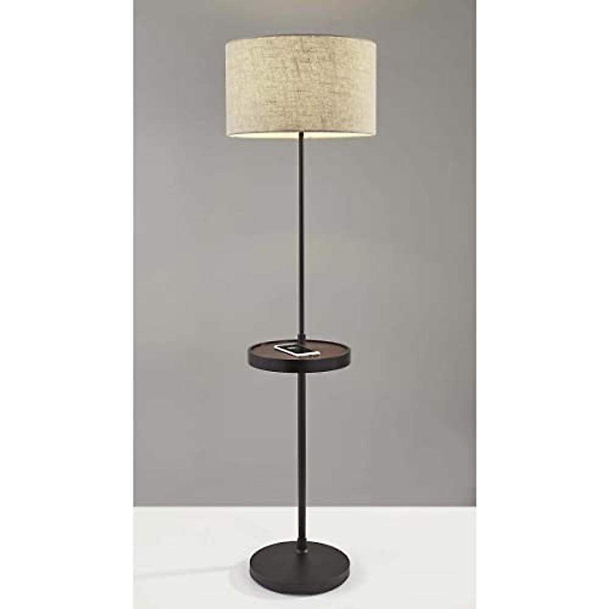 Adesso Oliver Wireless Charging Shelf Floor Lamp